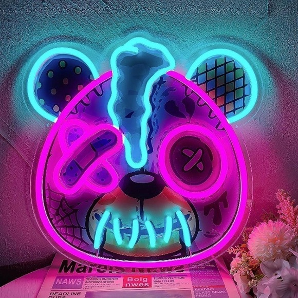 Accents | Fun Vivid Bright Colorful Zombie Teddy Bear Led Night Light ...